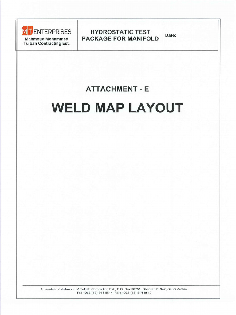 6. Pneumatic Manifold Pressure Stand Submittal (Aramco approved) - Weld Map Layout | PDF