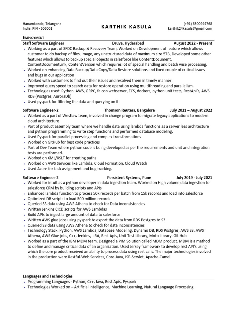 Karthik Resume 2024 - 2 | PDF | Machine Learning | Amazon Web Services
