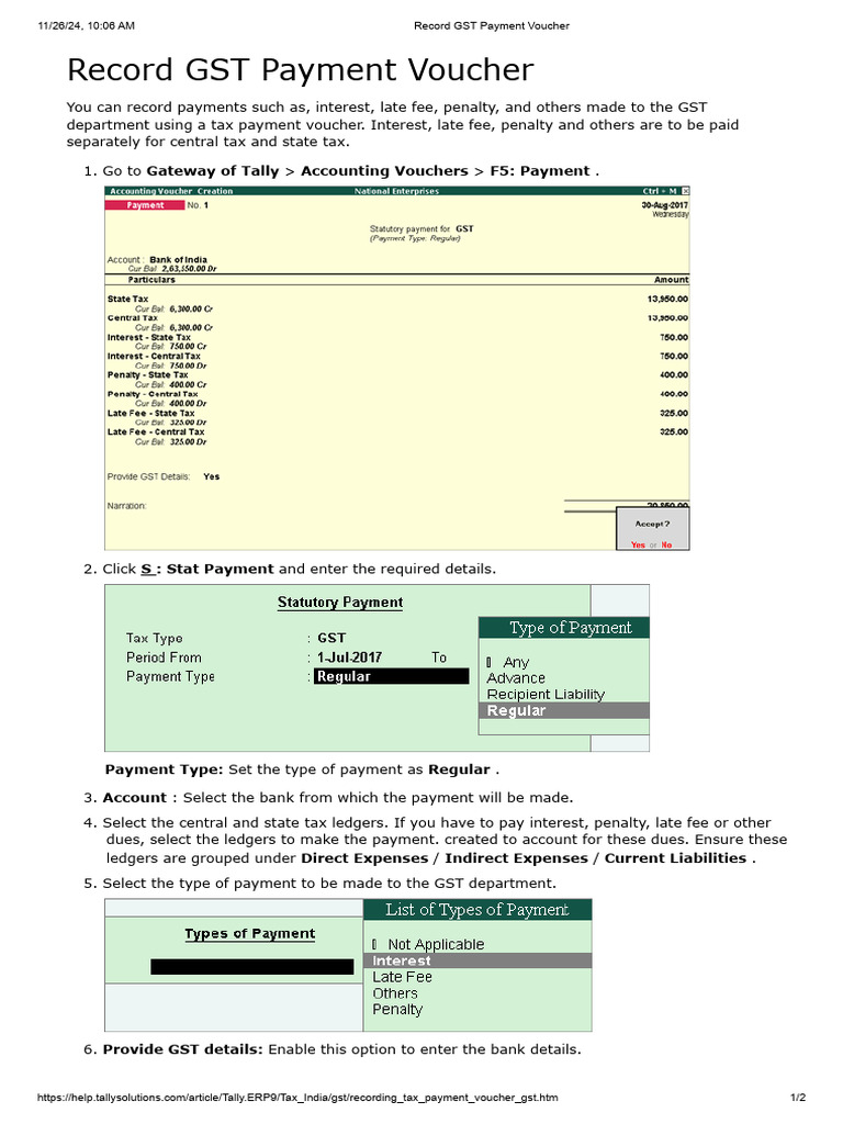 Record GST Payment Voucher | PDF