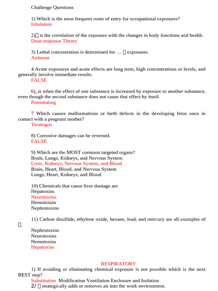 Challenge Questions | PDF | Hyperthermia | Fires