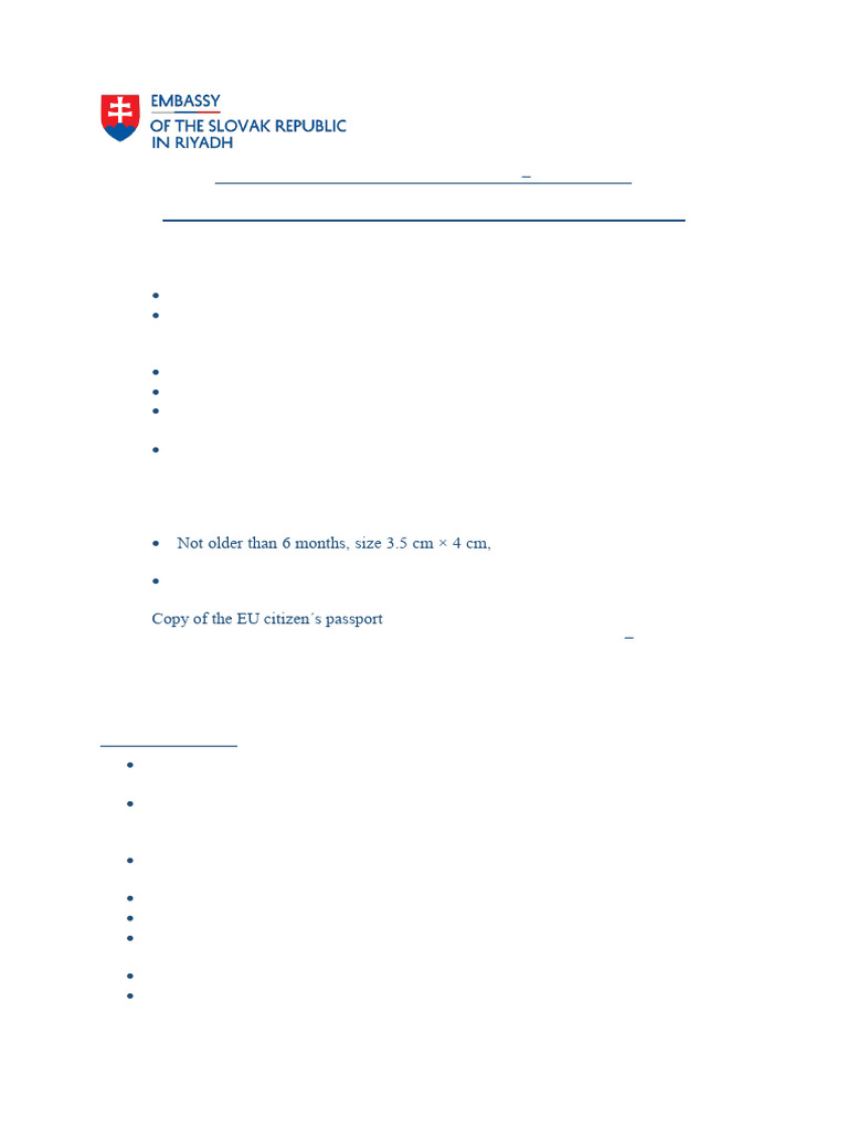 Checklist KSA EU Family Member | PDF | Travel Visa | Passport