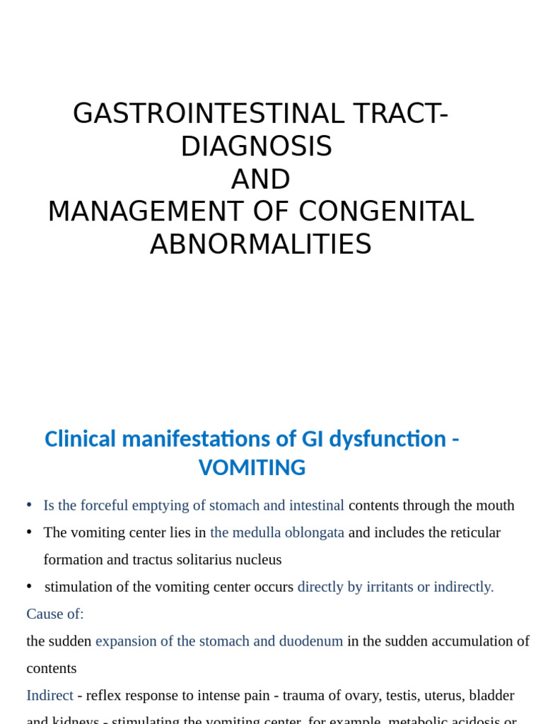 GI Dysfunction: Diagnosis & Management | PDF | Diarrhea | Esophagus