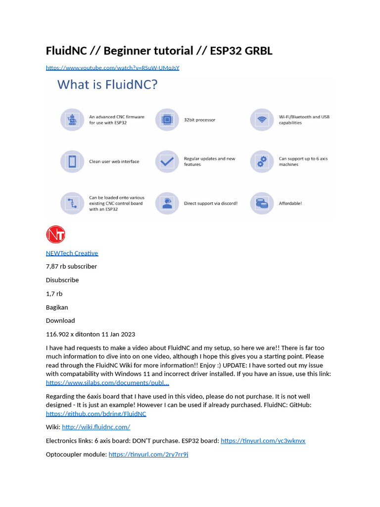 FluidNC Beginner Tutorial ESP32 GRBL | PDF