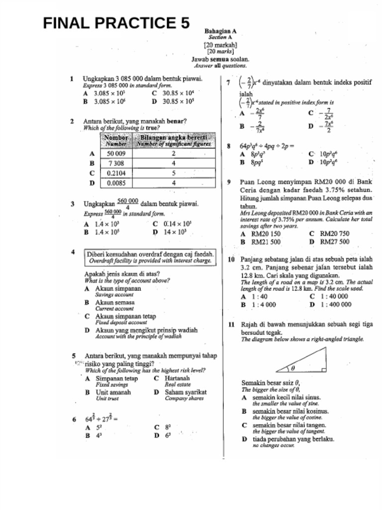 F3 FINAL PRACTICE 5 | PDF