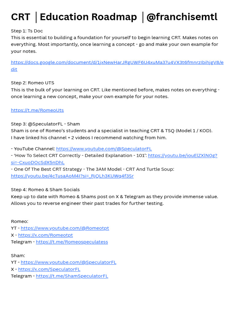 CRT Education Roadmap Franchisemtl | PDF