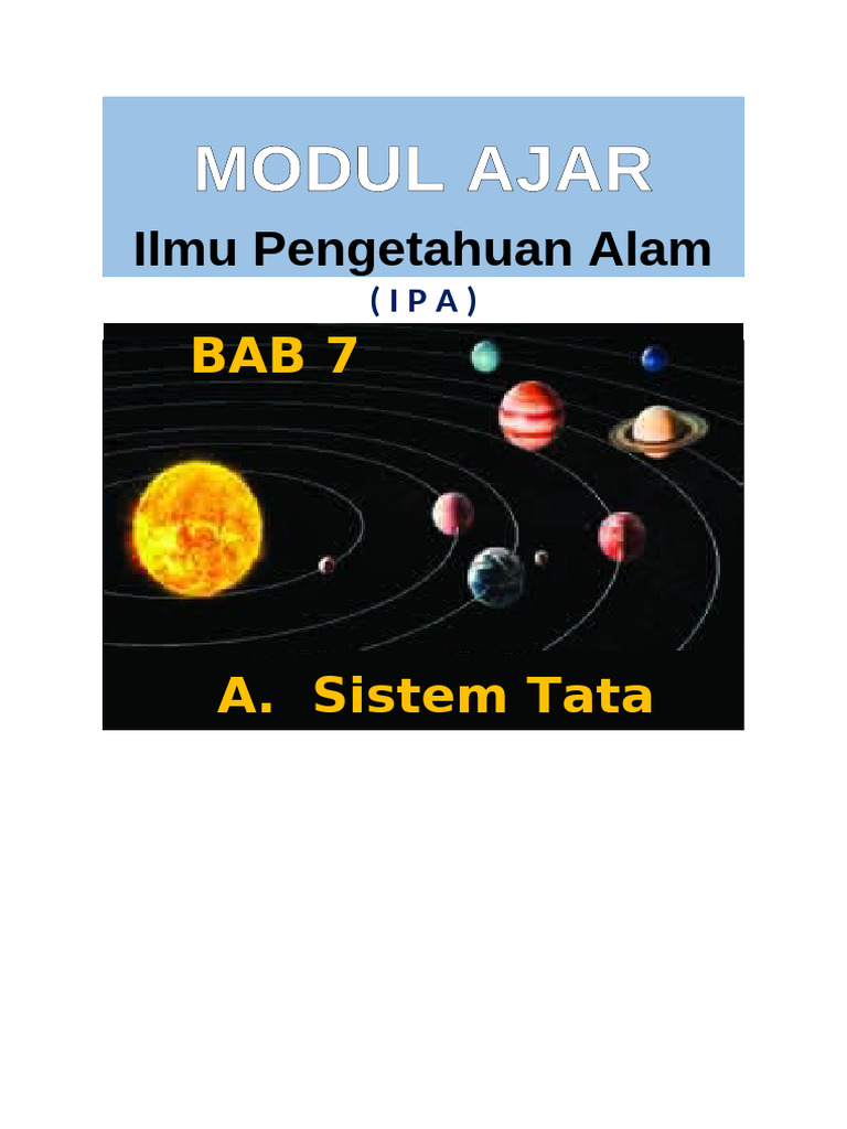 Modul Ajar Ipa Sistem Tata Surya Pdf