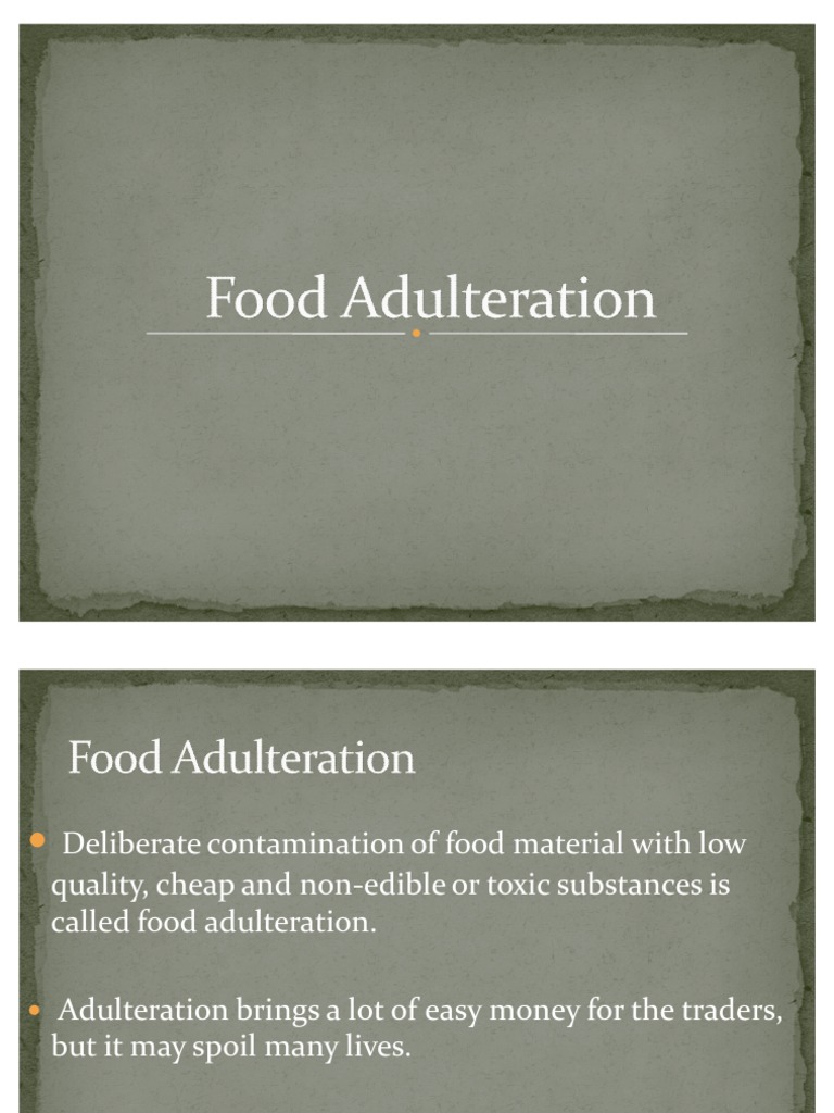 Food Adulteration and Metallic Risks | PDF | Cooking, Food & Wine ...