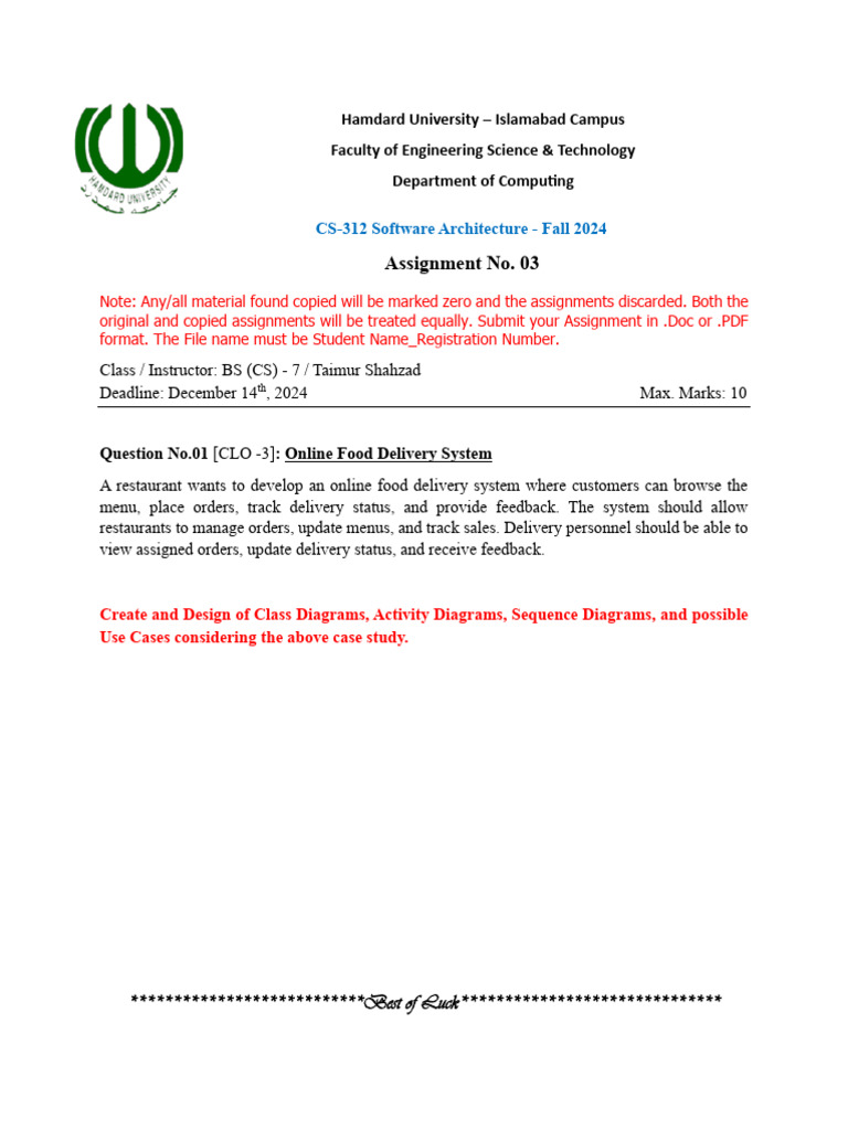 Assignment No.03 - SA | PDF