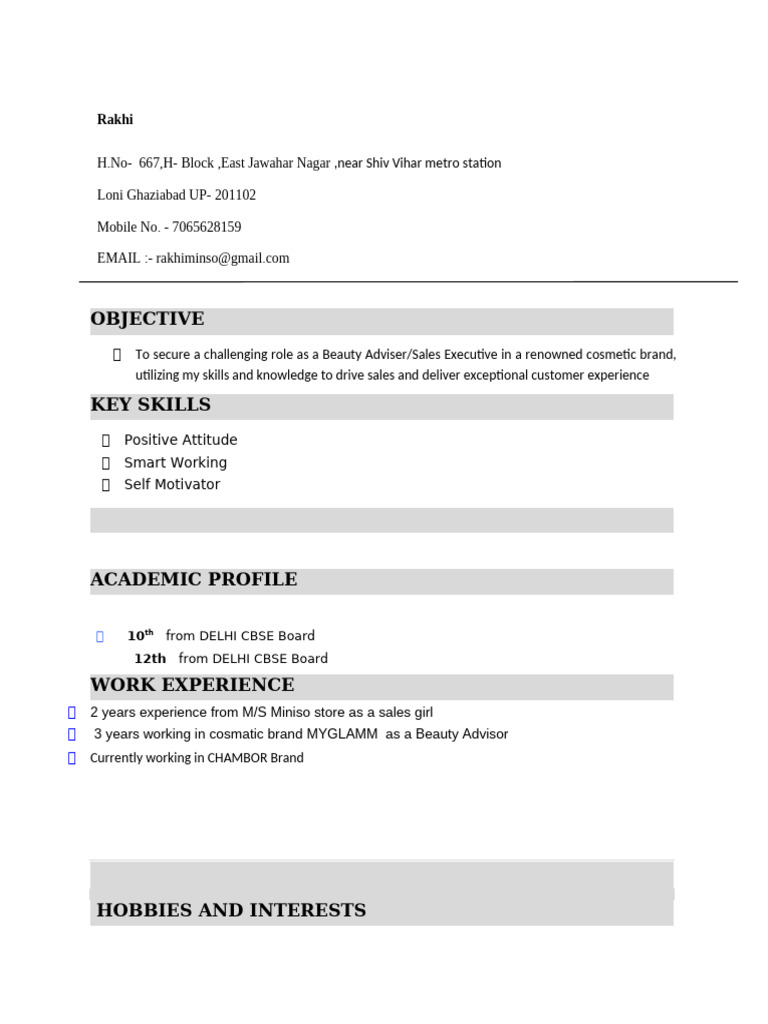 Rakhi cv | PDF