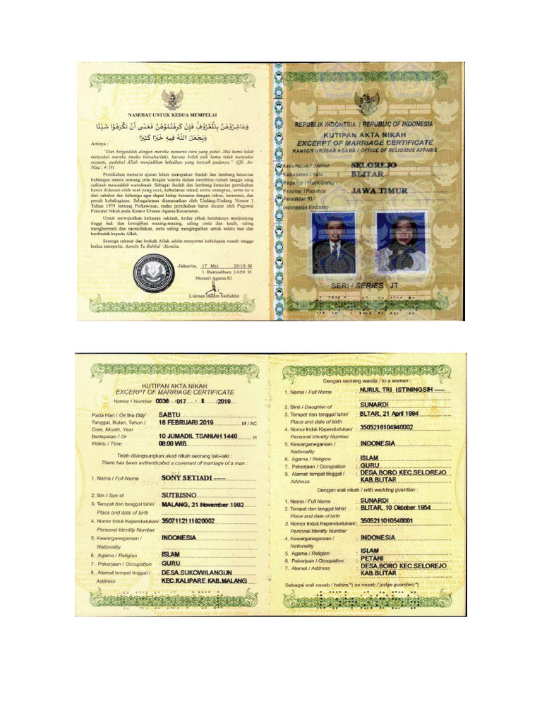 Buku Nikah - 113608 | PDF