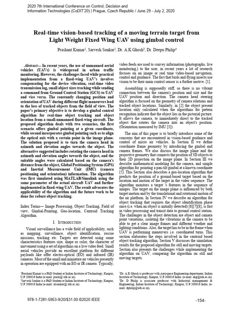 Real-Time Vision-Based Tracking of A Moving Terrain Target From Light ...