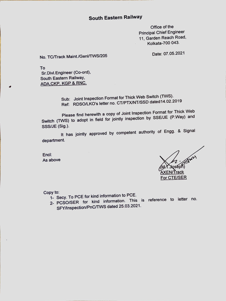 Joint Inspection Format For TWS | PDF