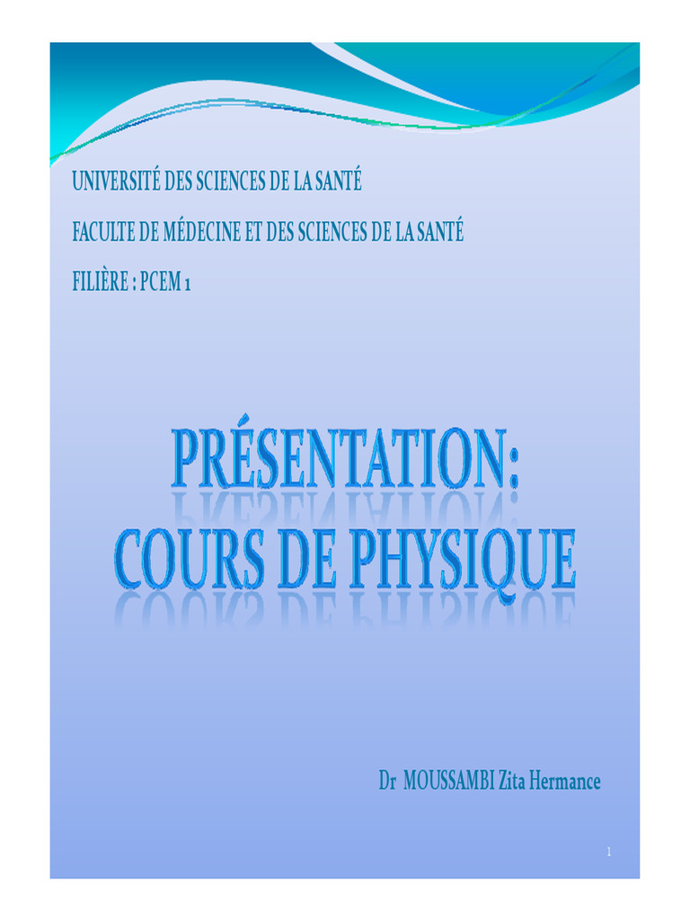 Cours de Biophysique PCEM 1 | PDF | Optique | Physique