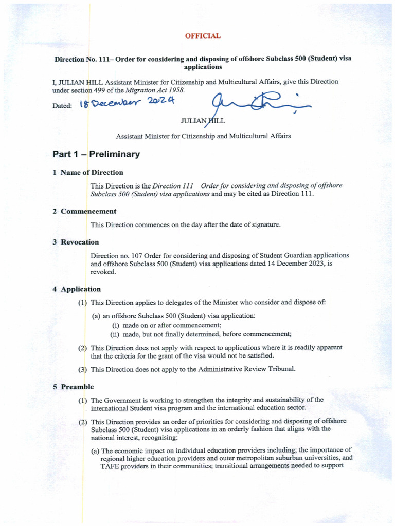 Ministerial Direction 111 | PDF