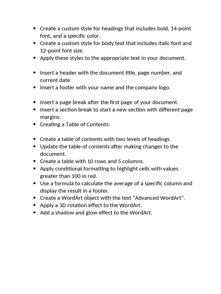Create A Custom Style For Headings That Includes Bold | PDF