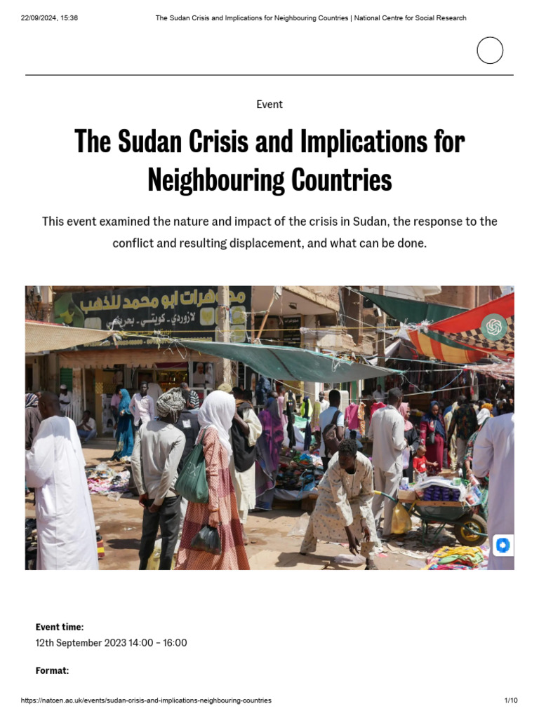 The Sudan Crisis and Implications For Neighbouring Countries - National ...