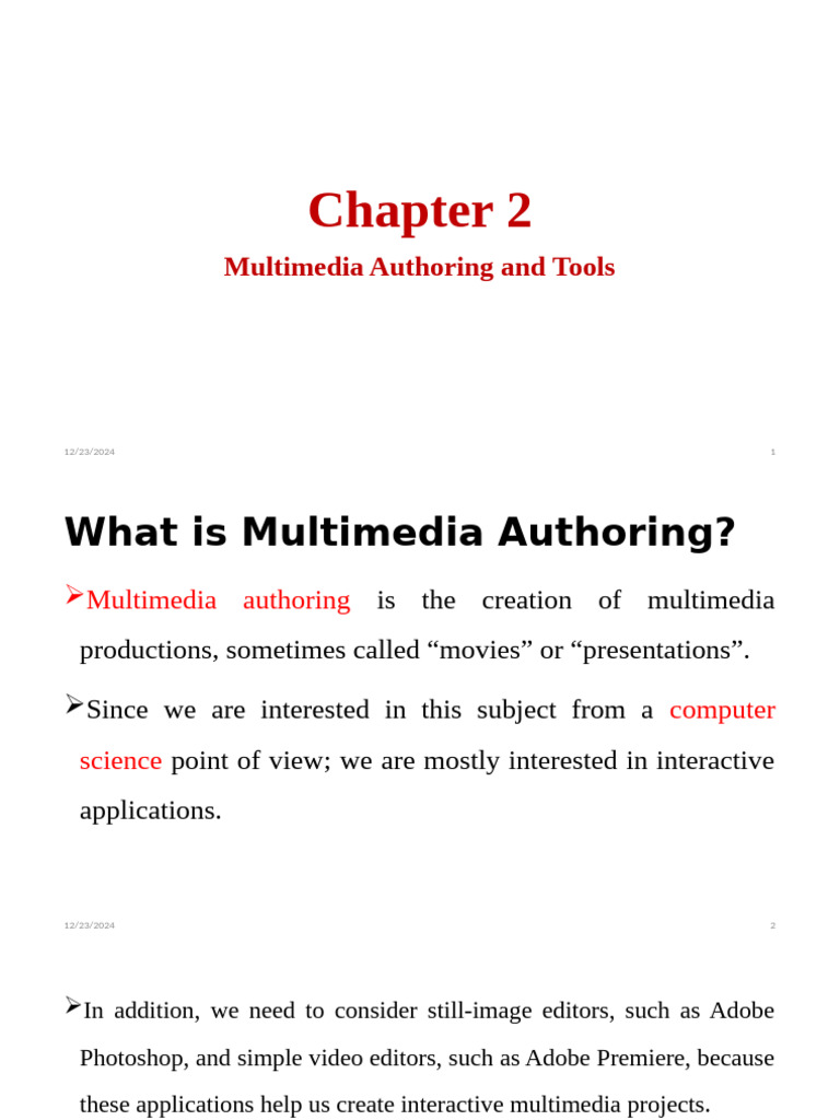 Multimedia Authoring Tools Overview | PDF | Video | Multimedia