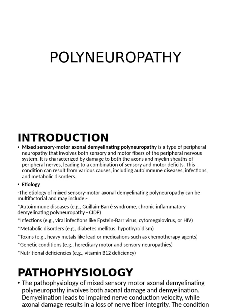 POLYNEUROPATHY | PDF | Peripheral Neuropathy | Myelin