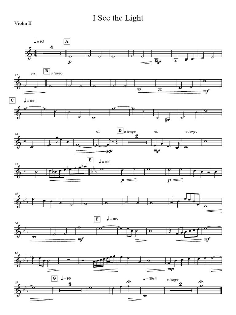 라푼젤 I See the Light - Violin II | PDF