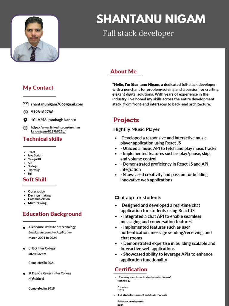 My-resume | PDF | Web Application | Computing