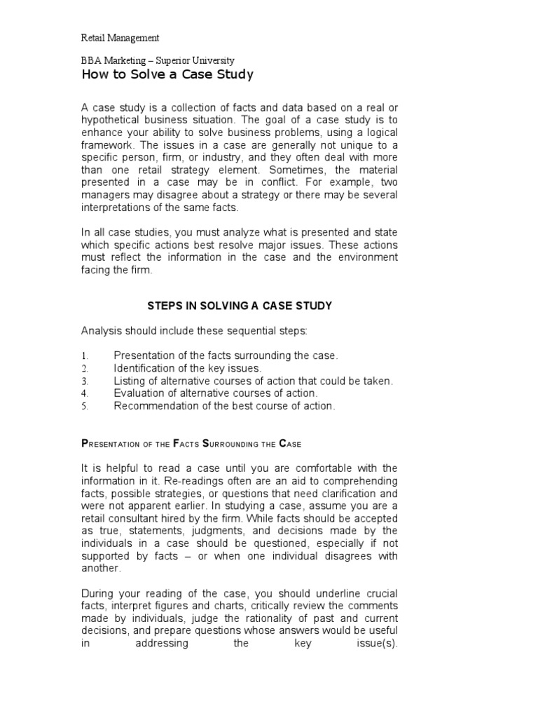 How To Solve A Case Study | PDF | Strategic Management | Case Study