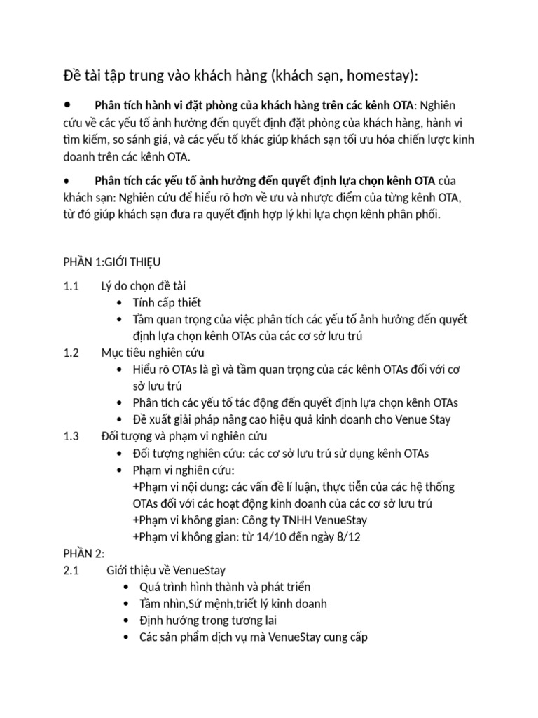 Đề tài tập trung vào các yếu tố lựa chọn OTA | PDF