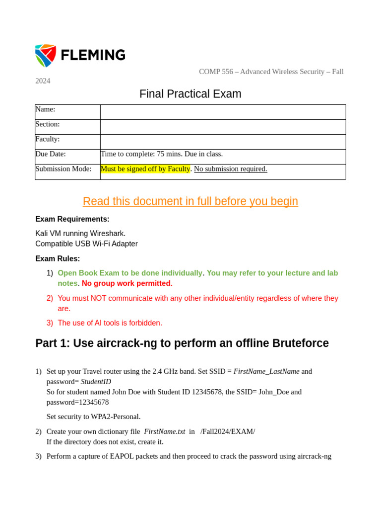 COMP556 - Final Practical Exam - Fall 2024 - Section 02 | PDF | Computer Engineering | Internet ...