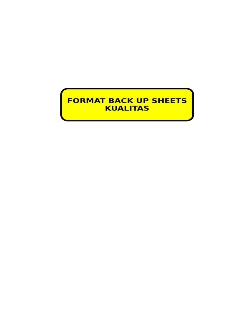 CONTOH FORMAT BACUP QUALITY SHEETS | PDF | Density | Horticulture