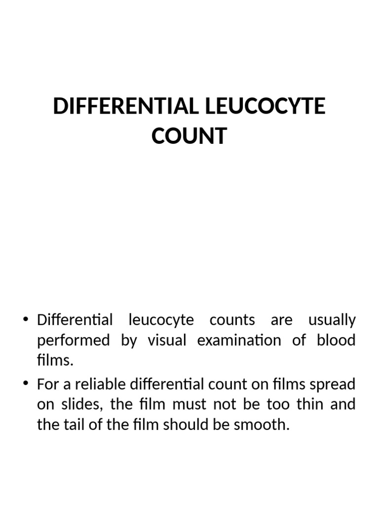 DIFFERENTIAL LEUCOCYTE COUNT | PDF