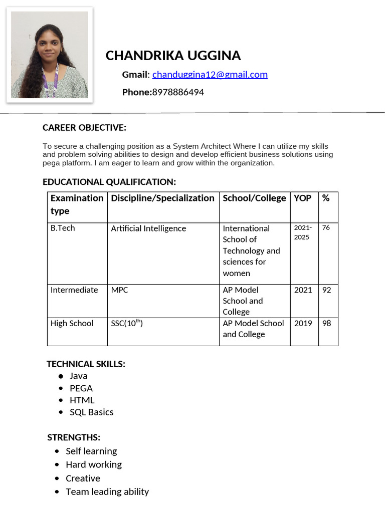 chandrika resume pega | PDF