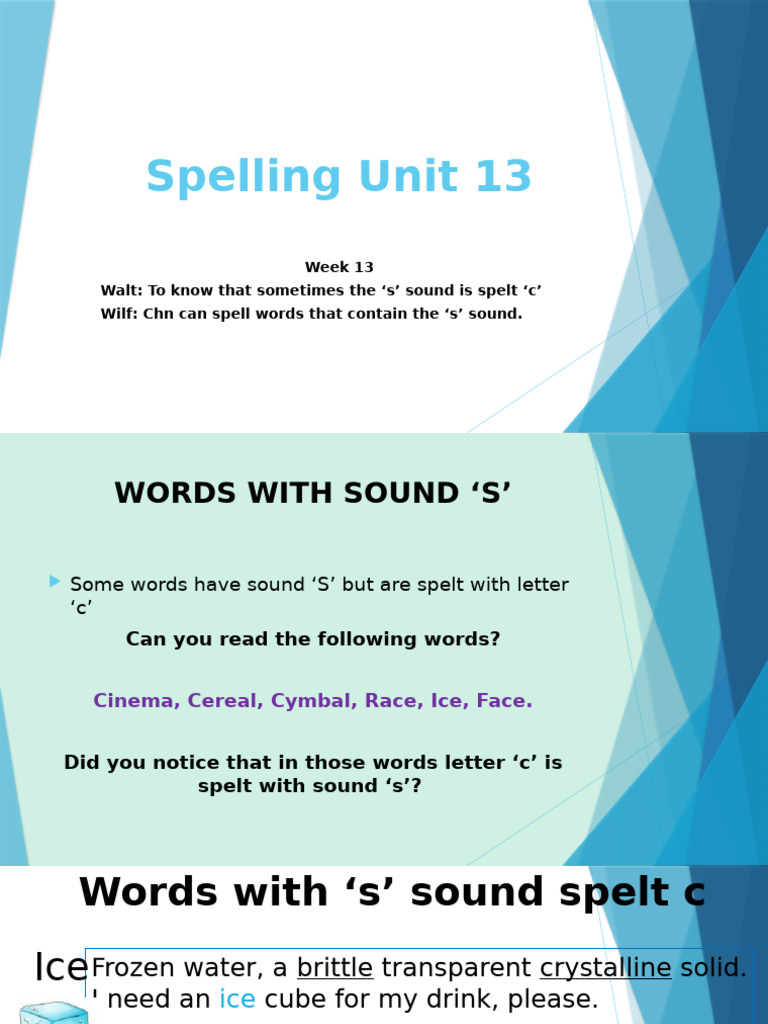 Spelling Unit 13 | PDF