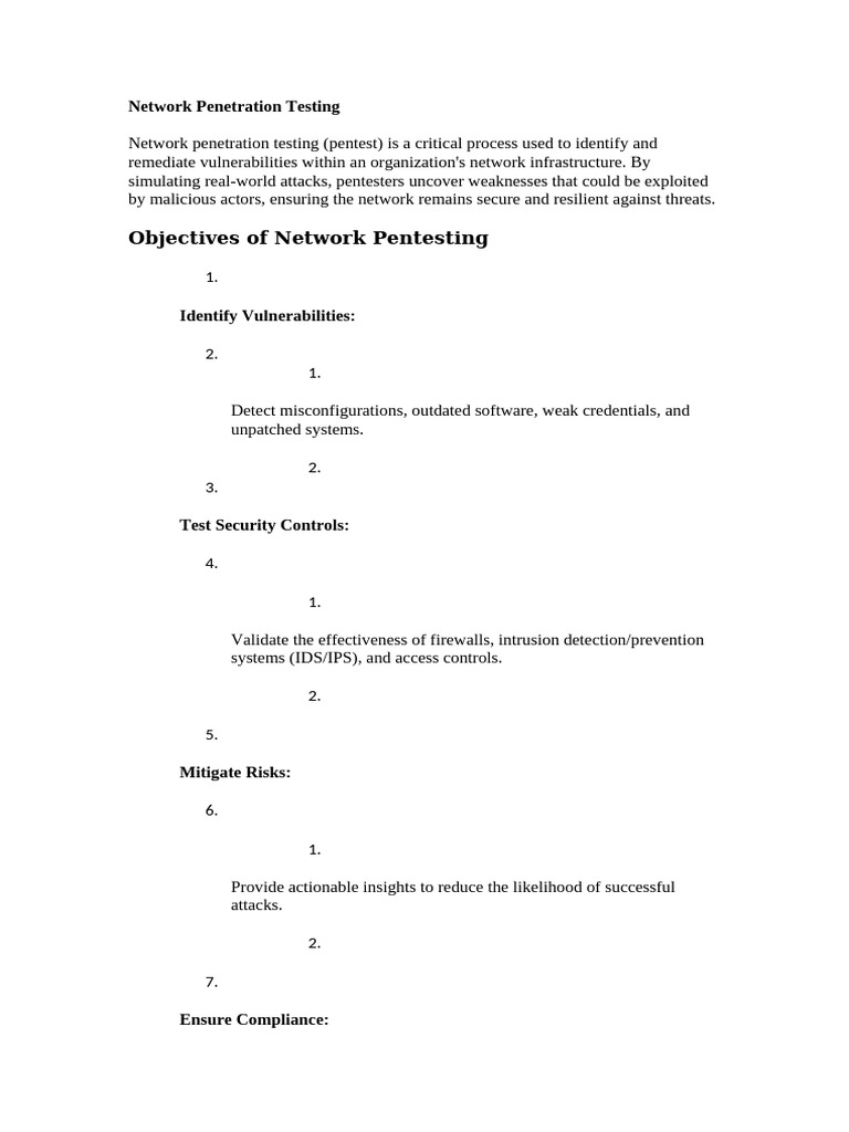 Network Penetration Testing | PDF | Penetration Test | Vulnerability ...