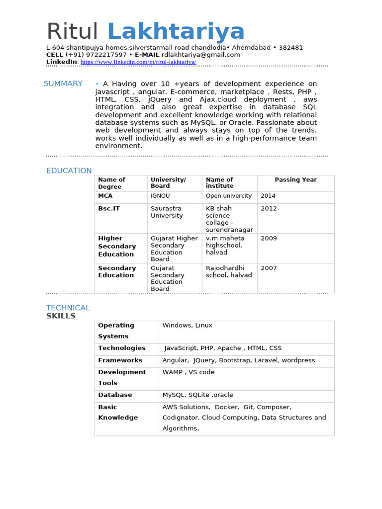 Senior Software Engineer Profile | PDF | Computing | Software Engineering
