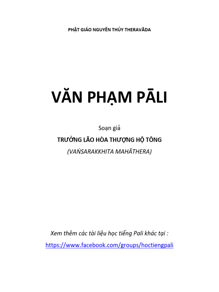 Book - Van Pham Pali Tron Bo | PDF