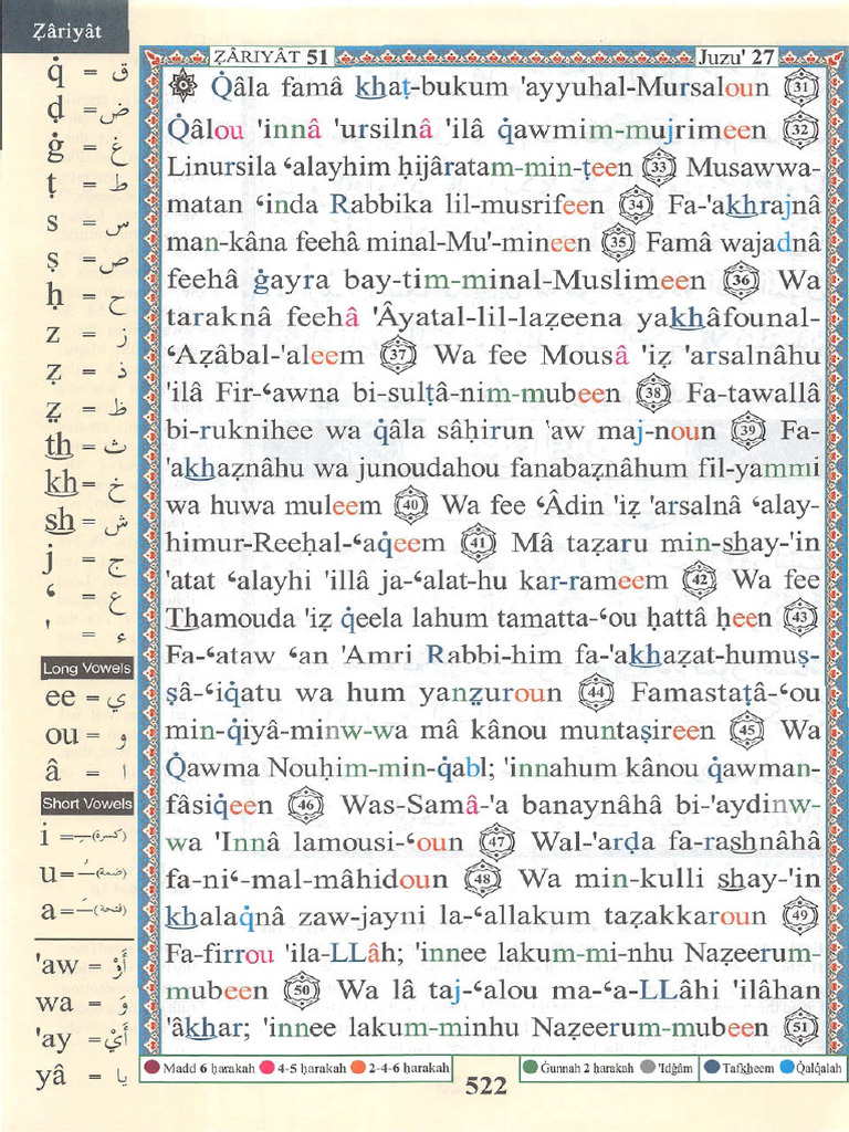 The Holy Quran Transliteration Juz 27 | PDF | Quran | Islam