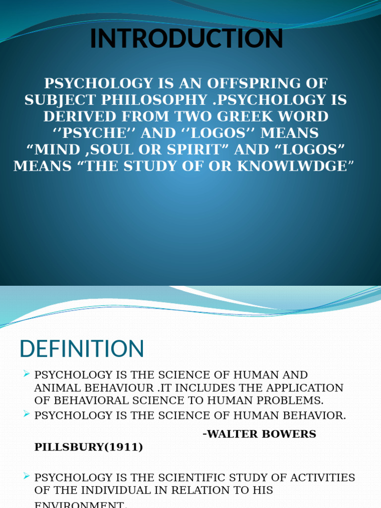 Definition and Scope of Psychology | PDF | Psychology | Applied Psychology