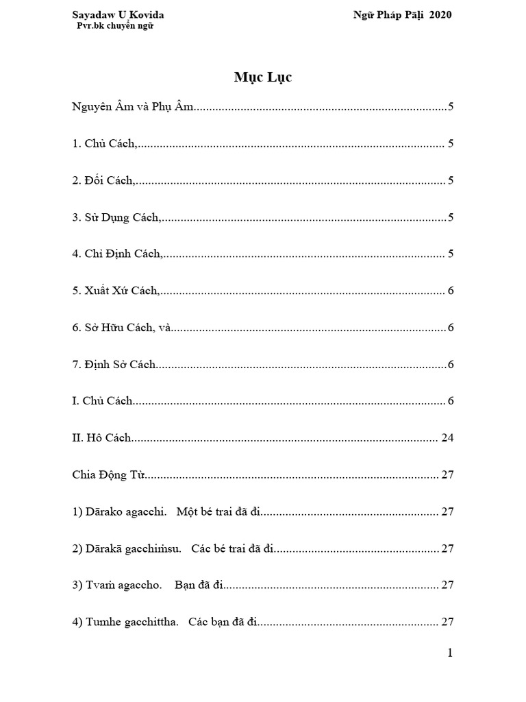 Book - Pali Grammar 2020 Dich | PDF