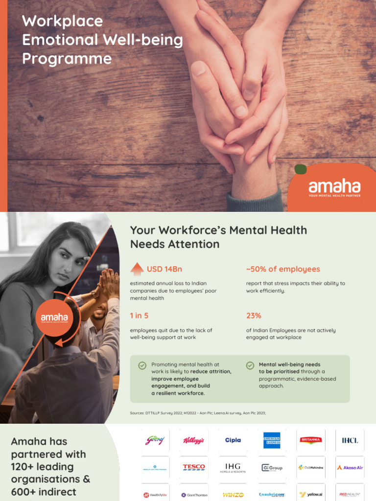 Amaha - Workplace Emotional Well-Being Program | PDF | Mental Health ...