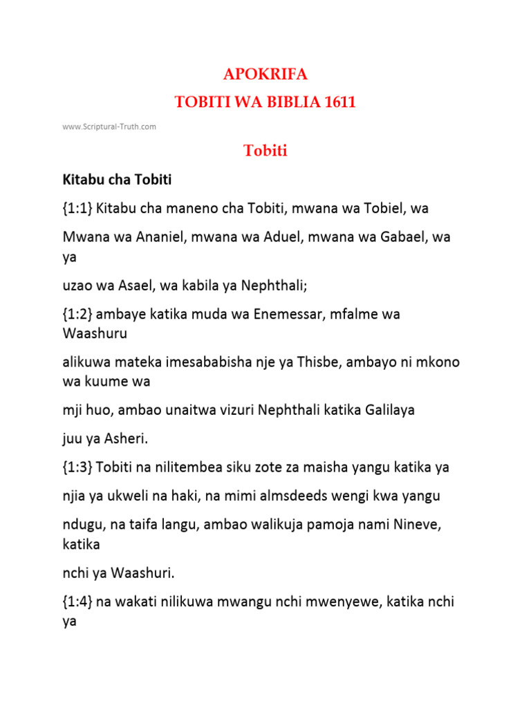 Tobit in Kiswahili | PDF