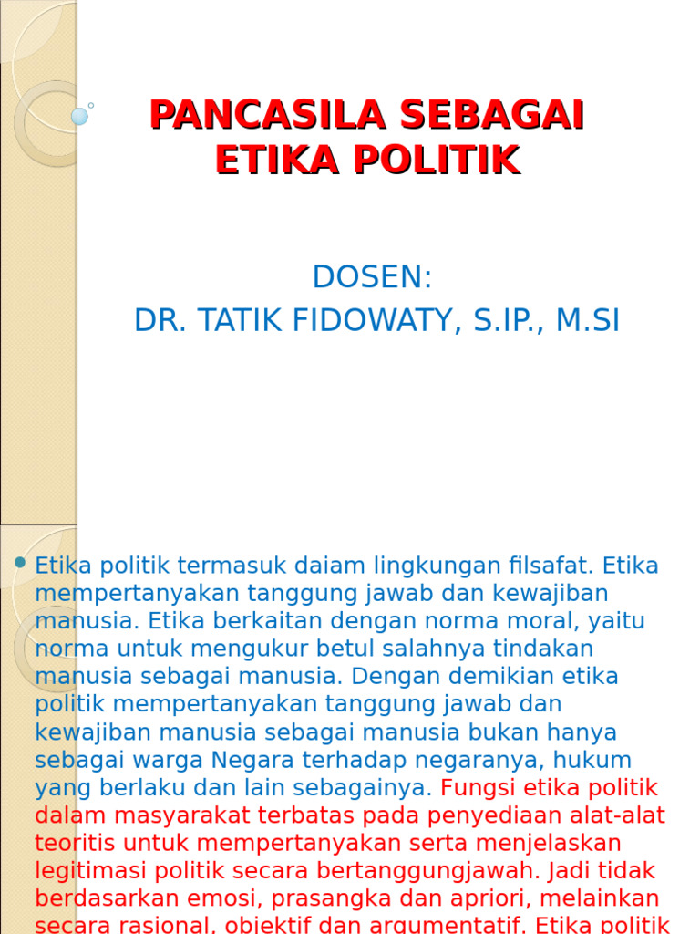 Pancasila Sebagai Etika Politik | PDF