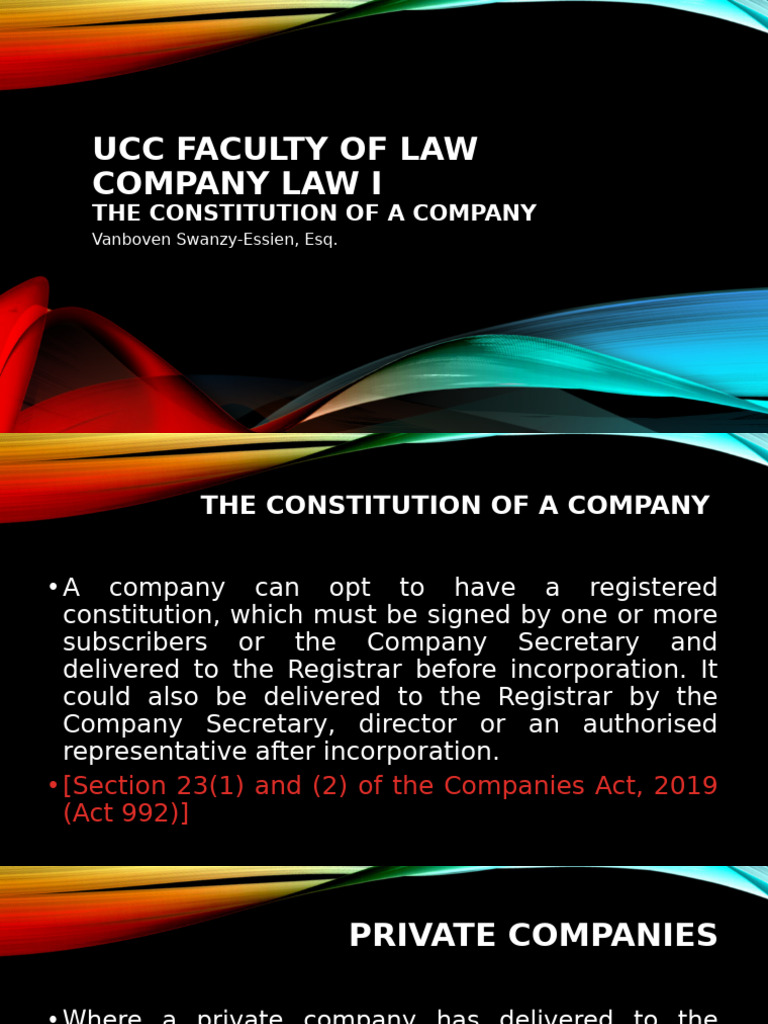 The Constitution of A Company | PDF | Companies | Limited Company