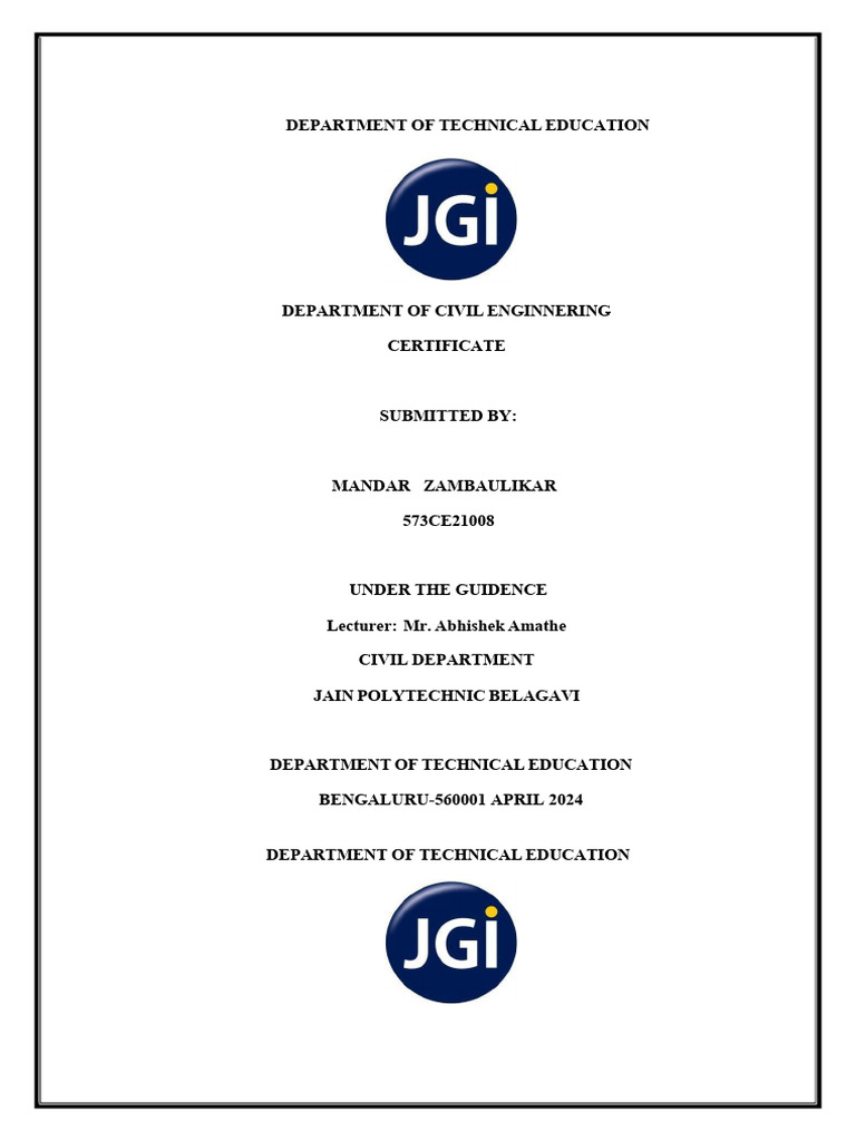 Department of Technical Education | PDF