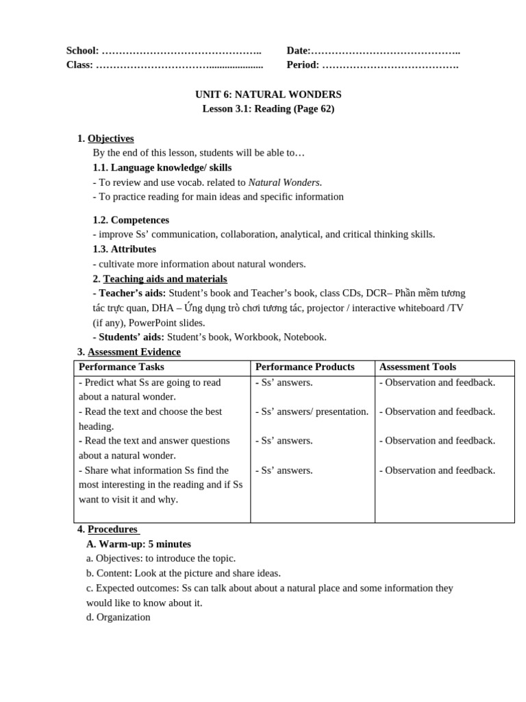 Unit 6 - Lesson 3.1 - Reading - Page 62 | PDF | Information | Cognitive ...