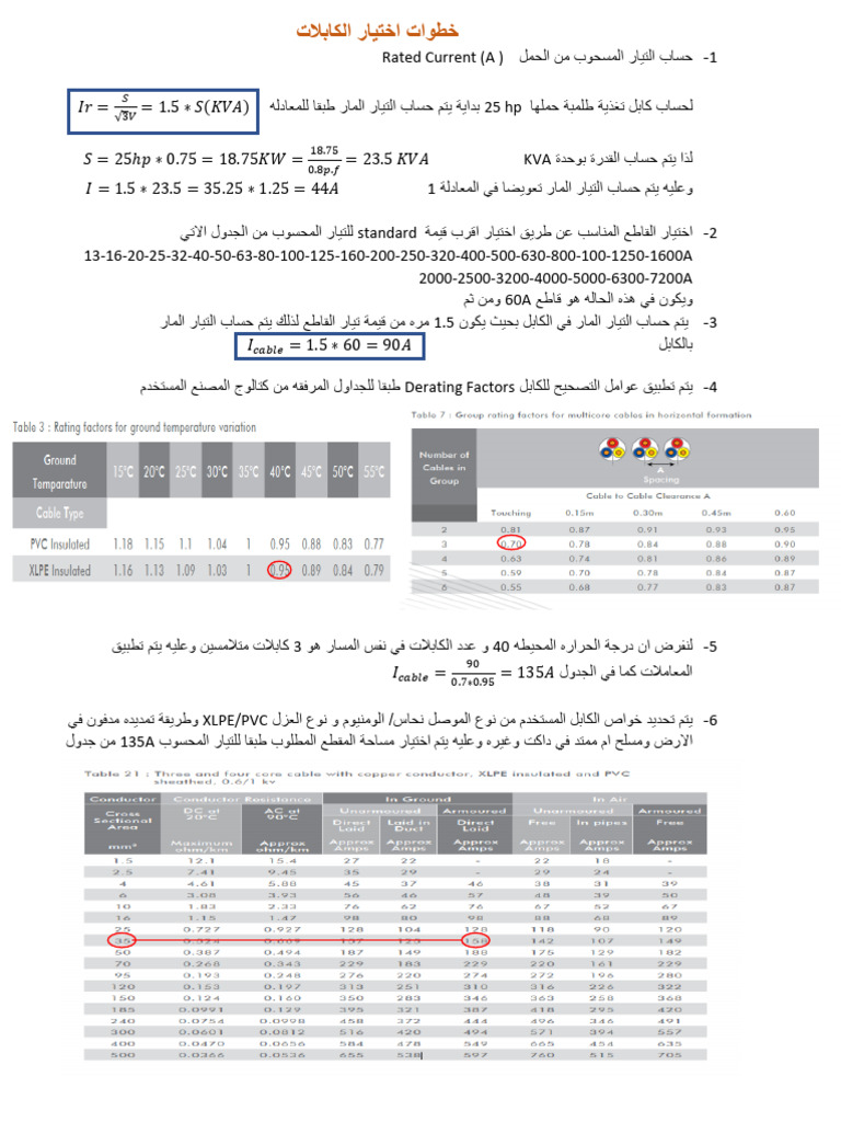 Cable Sizing | PDF
