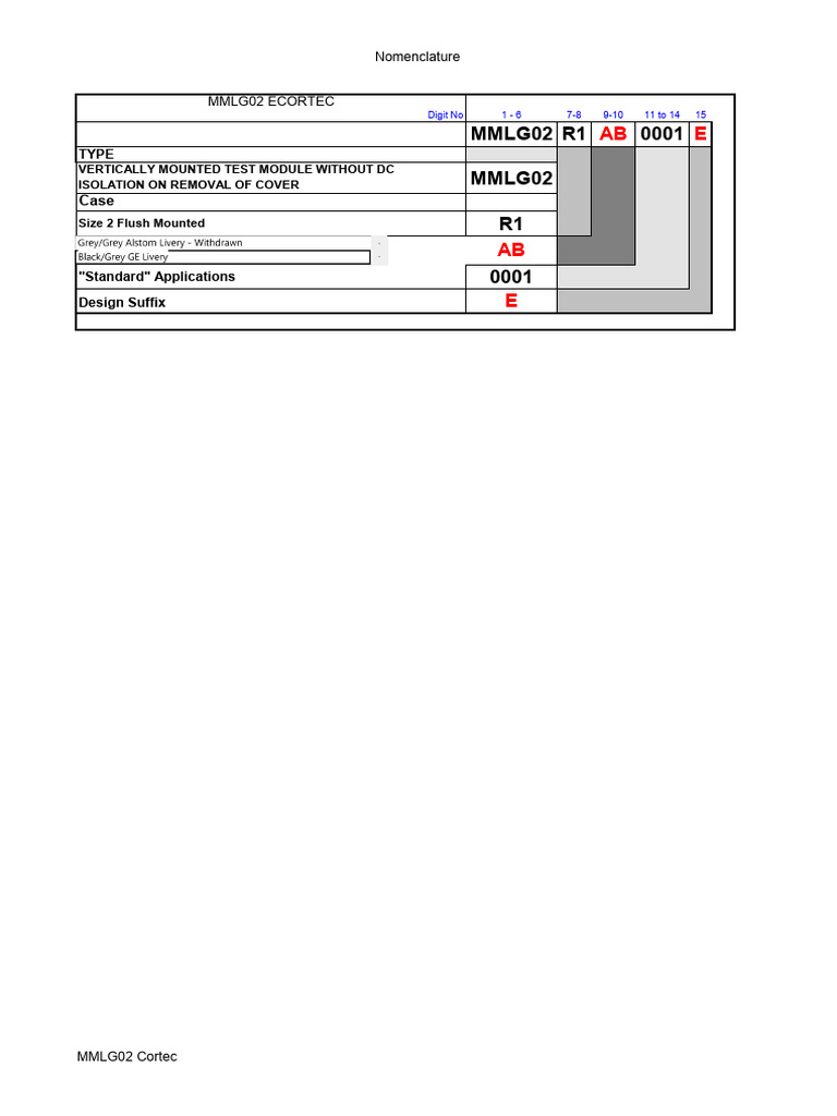 MMLG02 R1 0001 MMLG02 R1 0001: Nomenclature | PDF