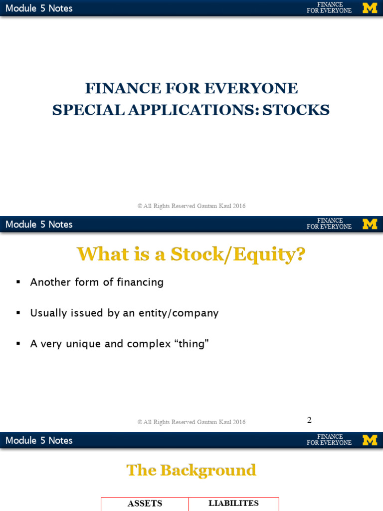 Notes_5 | PDF | Stocks | Dividend