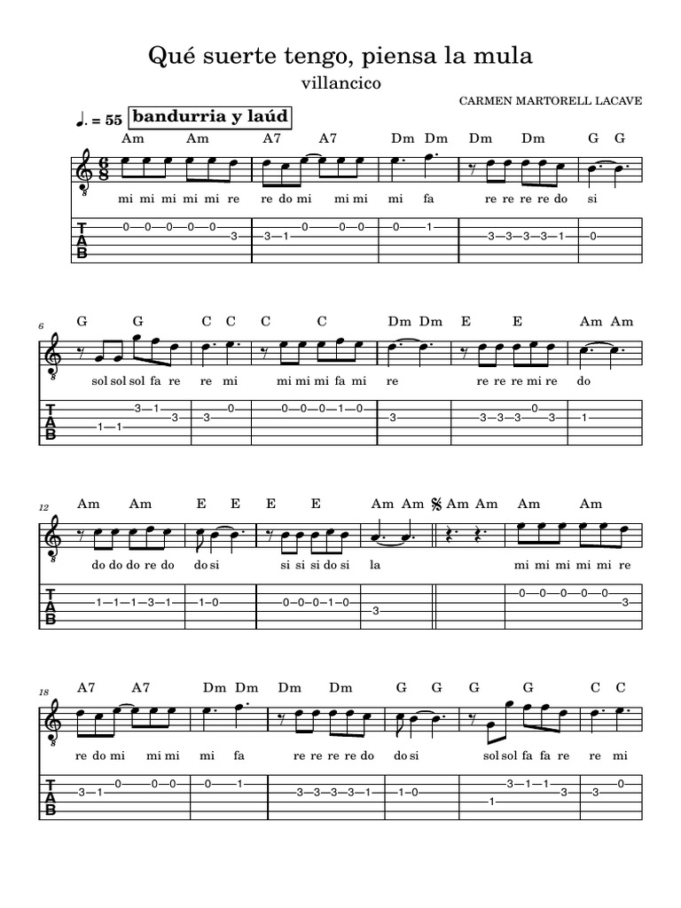 Qué Suerte Tengo, Piensa La Mula Bandurria | PDF