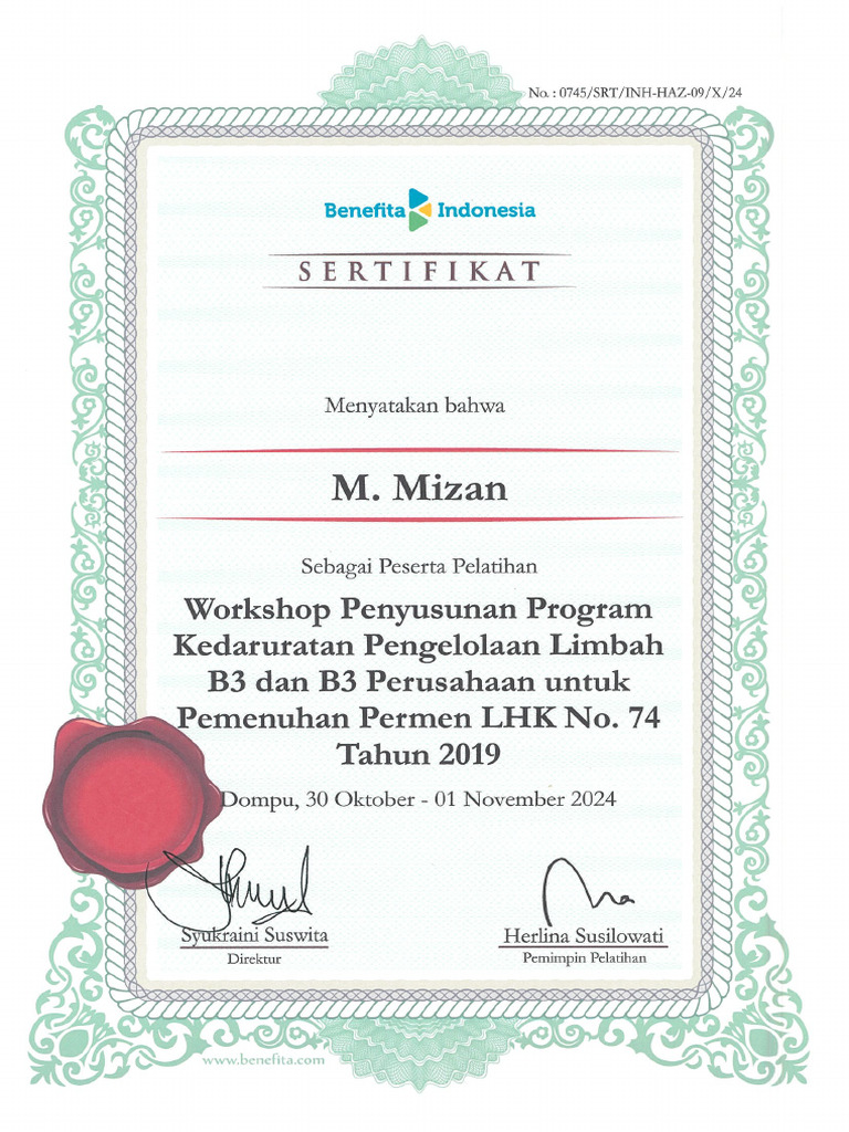 Program Pengelolaan Limbah B3 - M. Mizan | PDF Program Pengelolaan Limbah B3 - M. Mizan | PDF