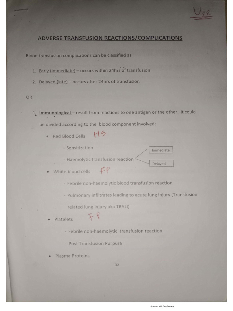 Blood Transfusion Reaction | PDF