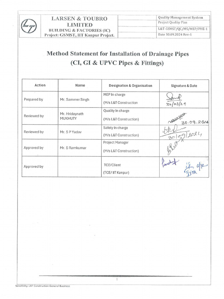 Drainage Method Statement | PDF